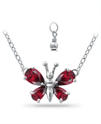 Giani Bernini Lab Grown Ruby Butterfly Necklace - Macy's