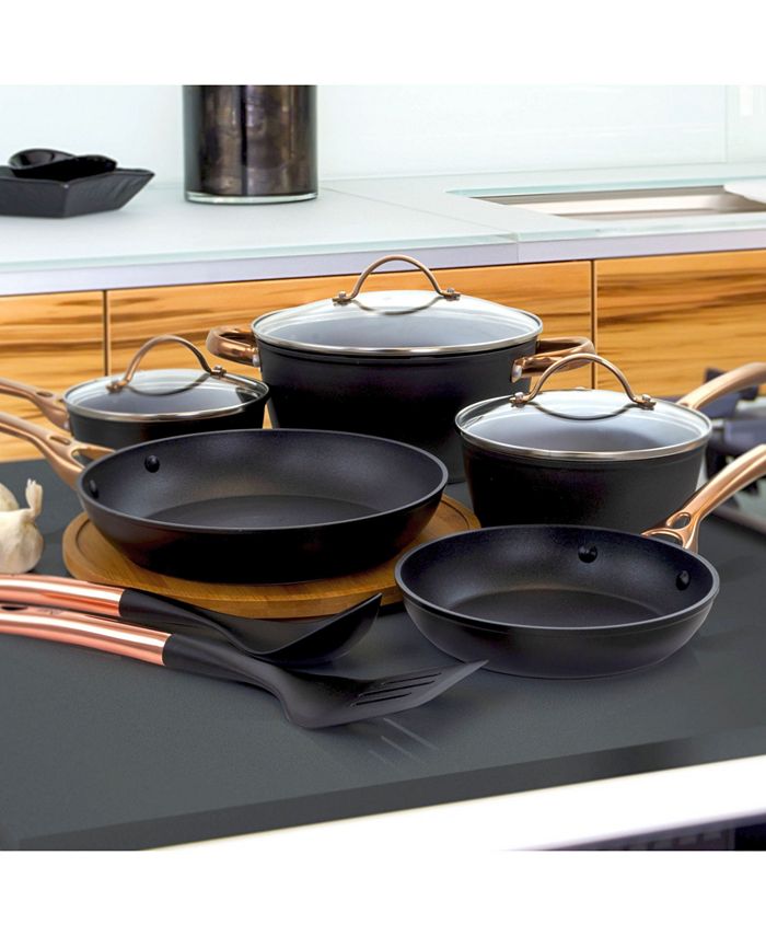 Oster Allsberg 10 Piece Non-Stick Cookware Set with Lids and Handles ...