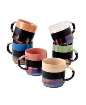 Over and Back Spectrum Mugs Assorted Set of 6 - Macy's