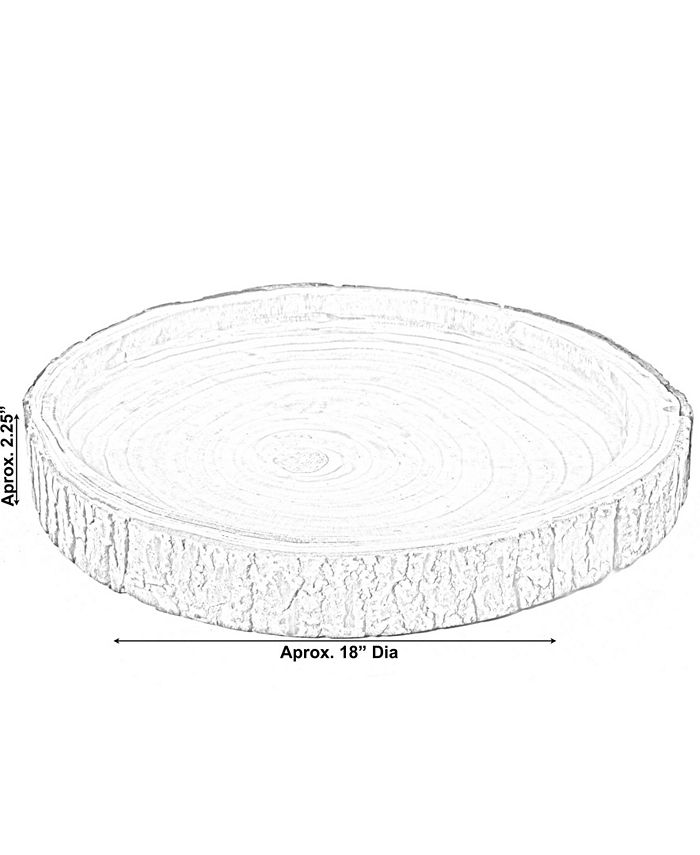 Vintiquewise Wood Tree Bark Indented Display Tray Serving Plate Platter ...