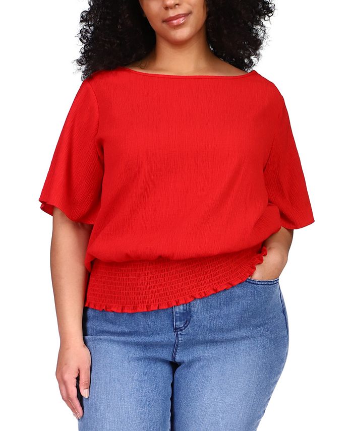 Michael Kors Plus Size Banded-Hem Top - Macy's