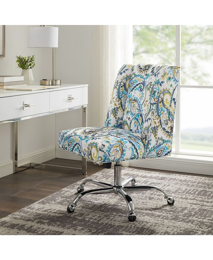 Linon Home Décor Wells Upholstered Swivel Paisley Office Chair - Macy's