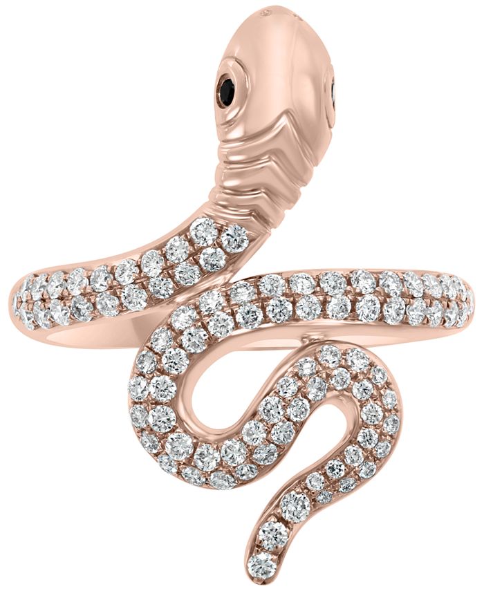 EFFY Collection EFFY® Diamond Snake Ring (5/8 ct. t.w.) in 14k Rose ...