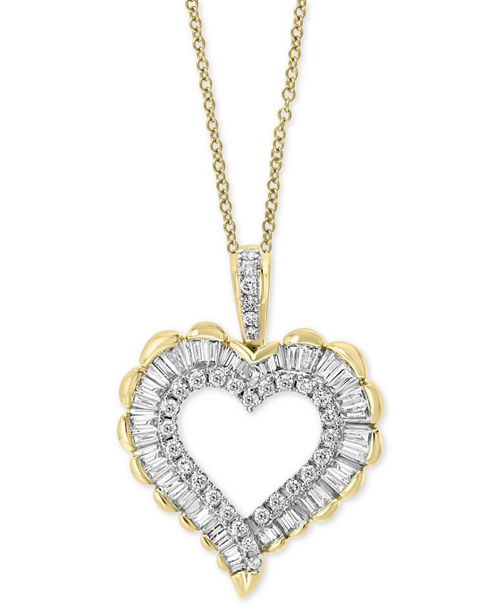 EFFY Collection EFFY® Diamond Heart 18" Pendant Necklace (1/2 ct. t.w ...