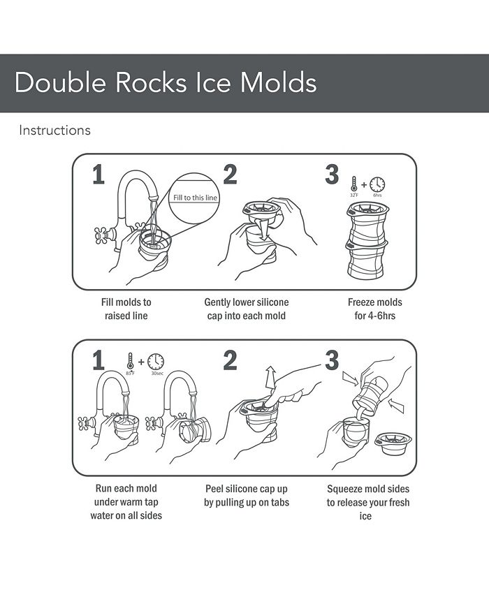 Tovolo Stacked Rocks Ice Molds, Set of 2 Classic Whiskey Rocks Ice ...