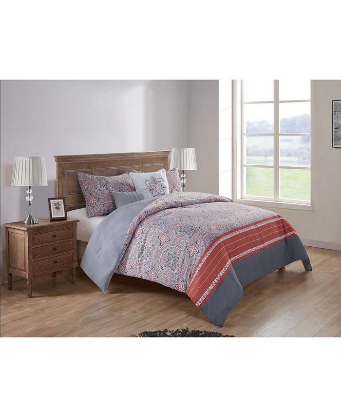 VCNY Home CLOSEOUT! Allison Reversible Comforter Set, Full/Queen - Macy's