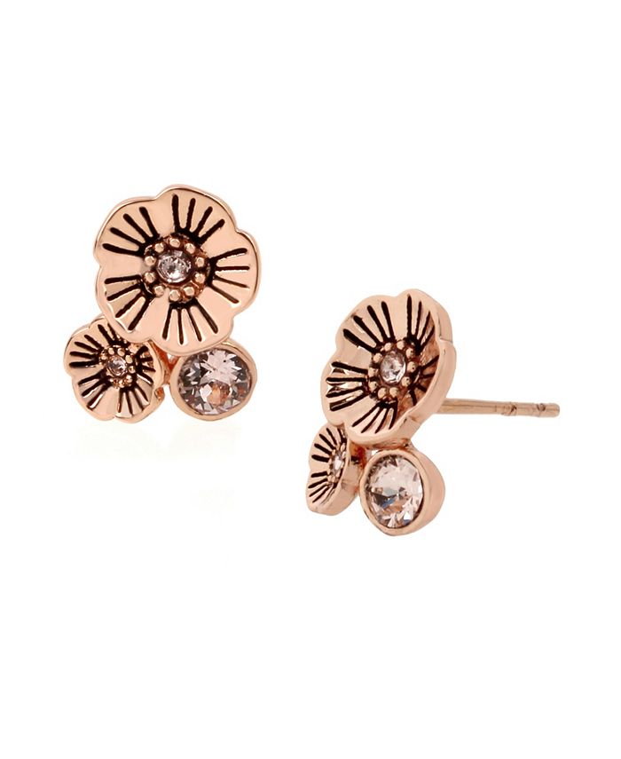COACH Tea Rose Cluster Stud Earrings - Macy's