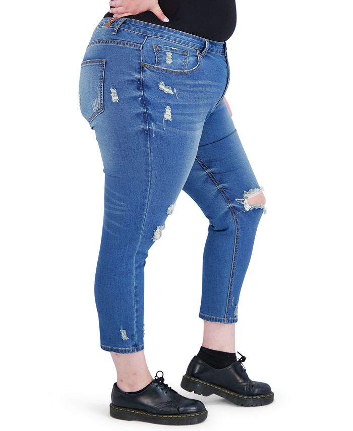 Gogo Jeans Trendy Plus Size Minimum Destruction High-Rise Skinny Jeans ...