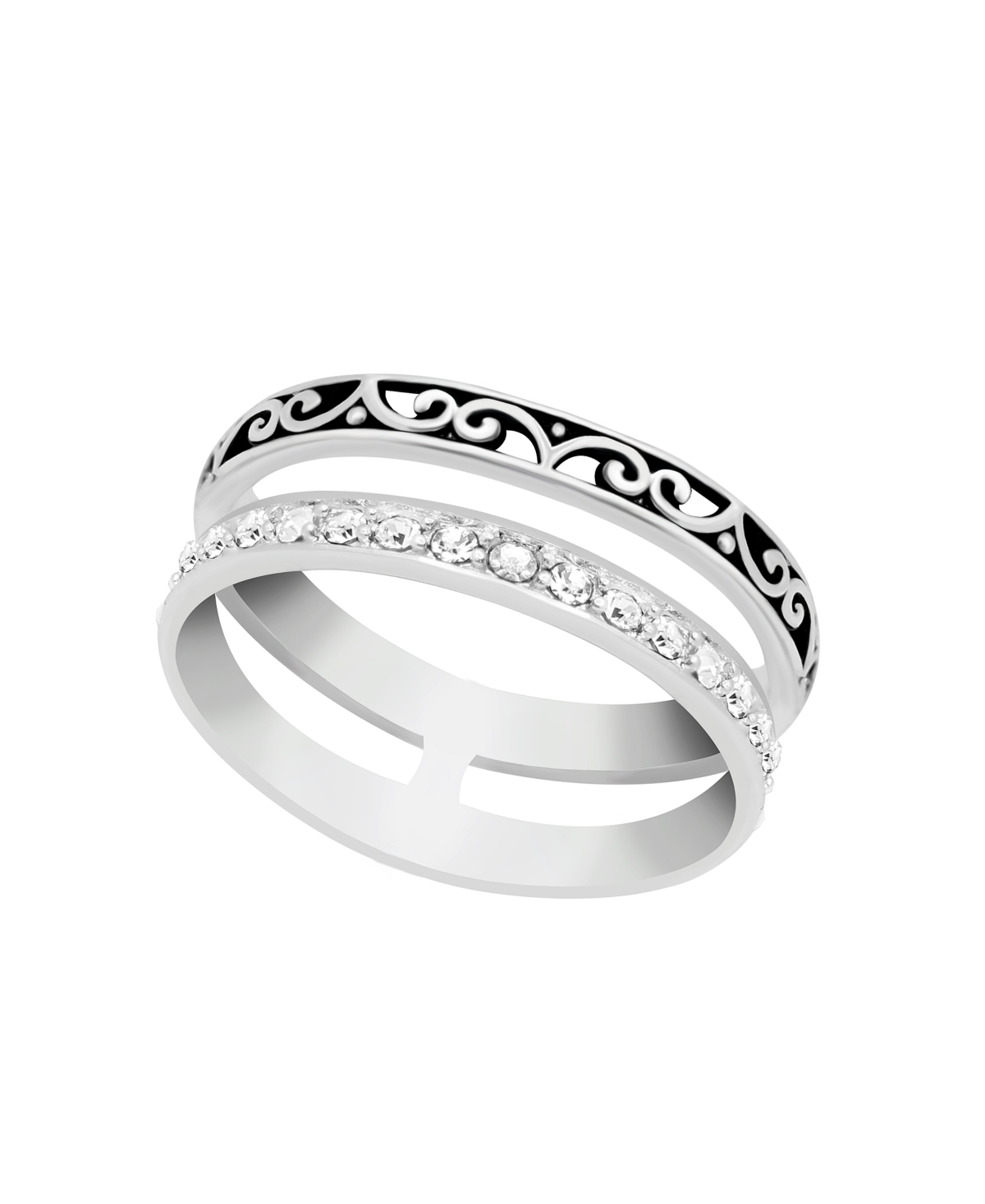 Click here for And Now This Oxidized and Clear Crystal Double Row... prices