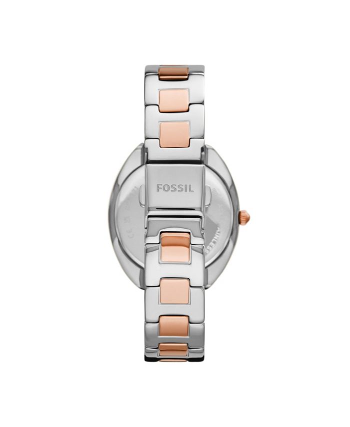 Fossil Women's Gabby 2 tone Gold-Tone Stainless Steel Bracelet Watch ...