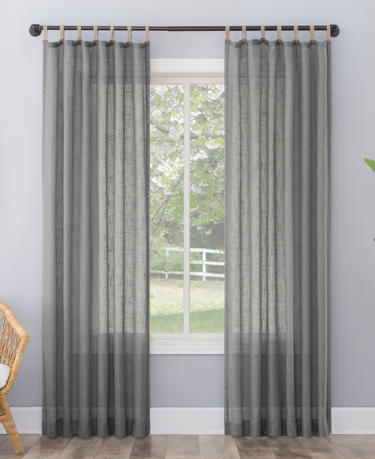 Click here for Ceri Linen Texture Jute Tabs Semi-Sheer Tab Top Cu... prices