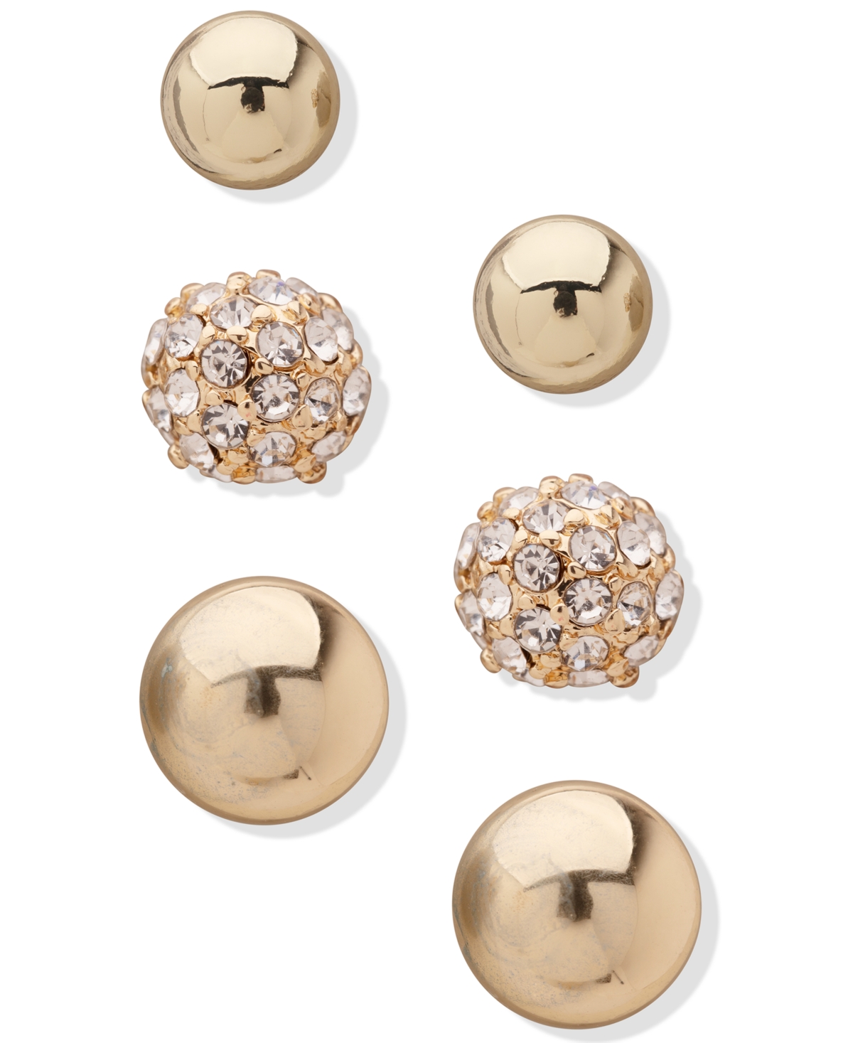 Click here for Anne Klein Gold-Tone 3-Pc. Set Pave Stud Earrings... prices