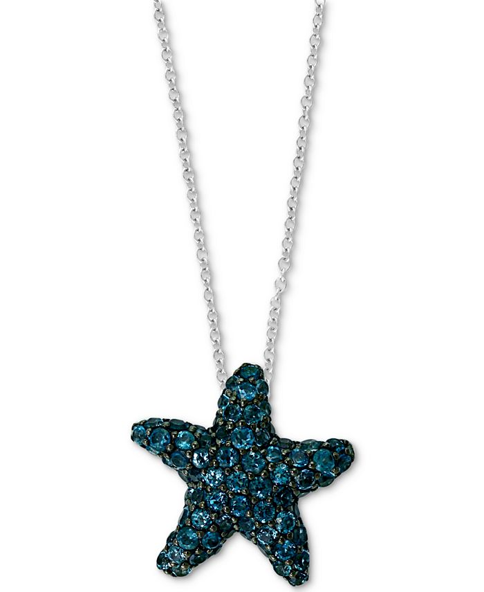 EFFY Collection EFFY® London Blue Topaz Starfish 18" Pendant Necklace ...