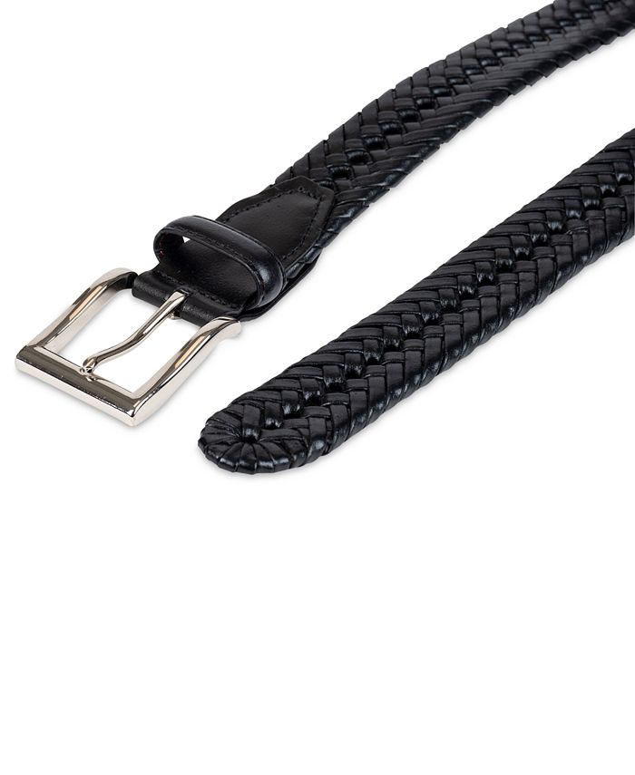 Club Room Leather Braided Belt & Reviews - All Accessories - Men - Macy's