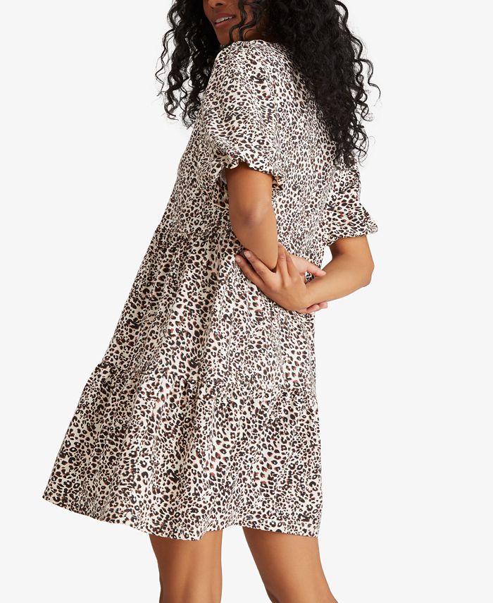 Sanctuary All Day Leopard Print Bubble Sleeve Dress - Macy's