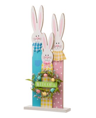 Glitzhome 30"H Easter Wooden Bunny Family Standing Decor - Macy's