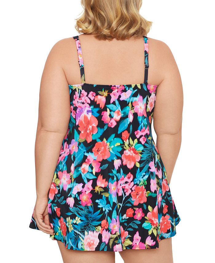 Swim Solutions Plus Tummy Control Swimdress Created For Macys Macys