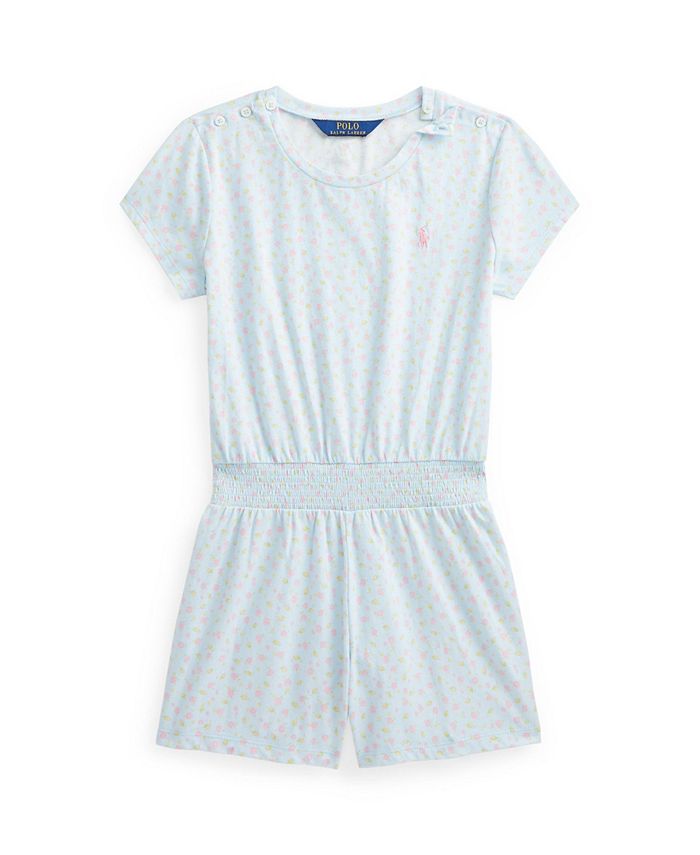Polo Ralph Lauren Little Girls Floral Jersey Romper - Macy's
