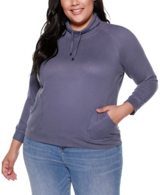 Belle By Belldini Plus Size Women's Drawstring Cowl Neck Top - Macy's