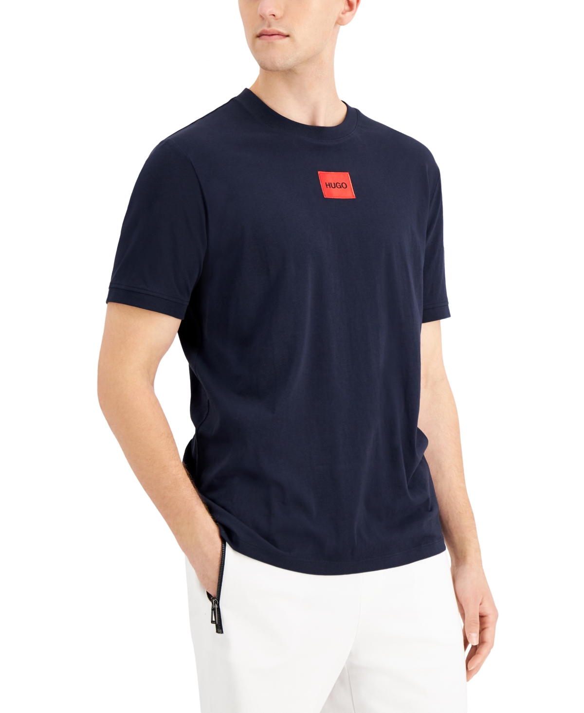 Click here for Hugo by Hugo Boss Mens Logo Patch T-Shirt - Dark B... prices
