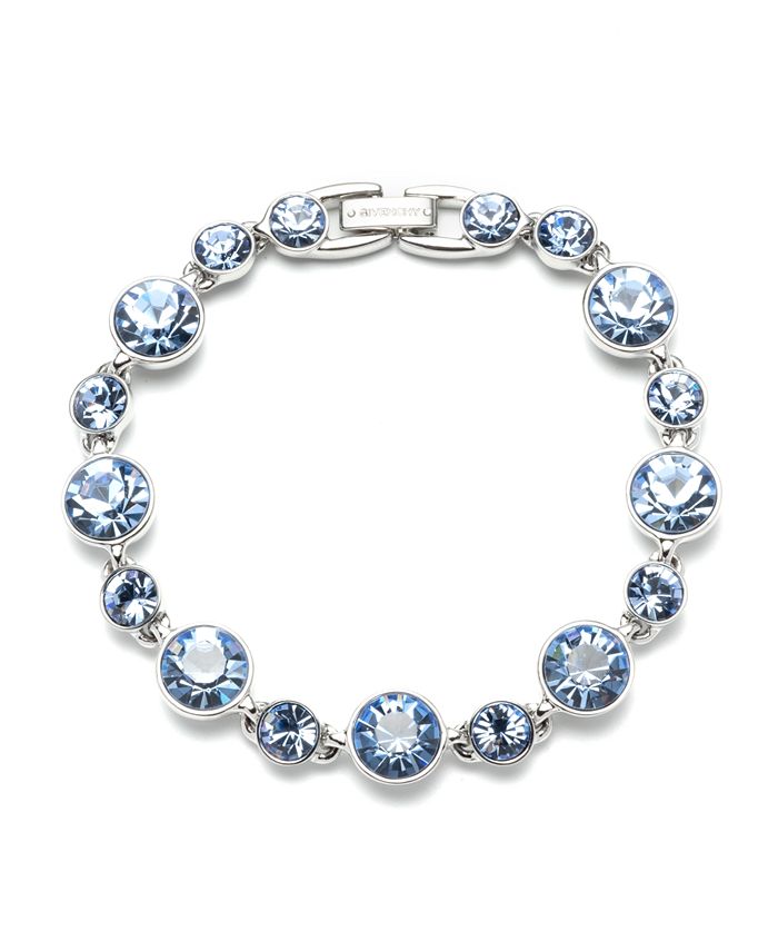 Givenchy Silver-tone and Light Sapphire Crystal Flex Bracelet - Macy's