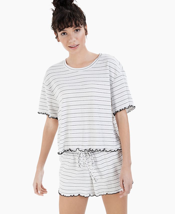 Jenni Lettuce-Edge Pajama Shorts Set, Create for Macy's - Macy's