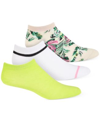 Jenni Women's 3pk Palm Neon No-Show Socks, Created for Macy's - Macy's