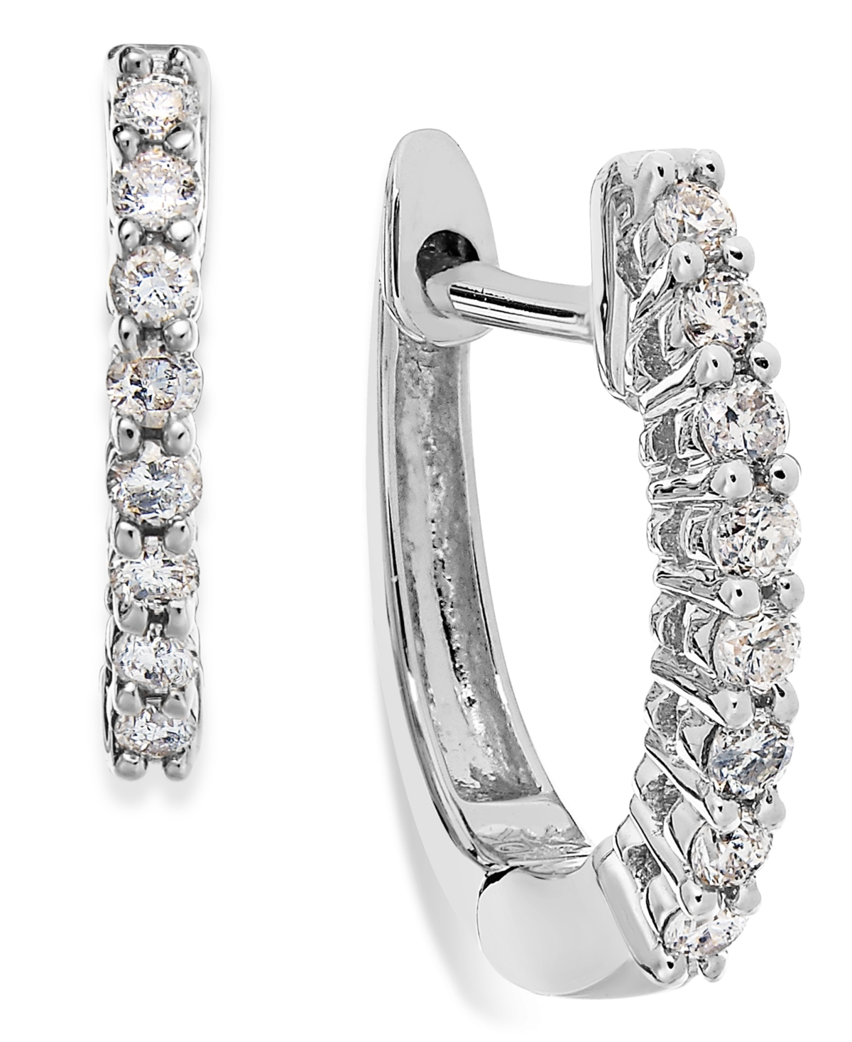 Click here for Diamond Mini Hoop Earrings (1/8 ct. t.w.) in 10k W... prices