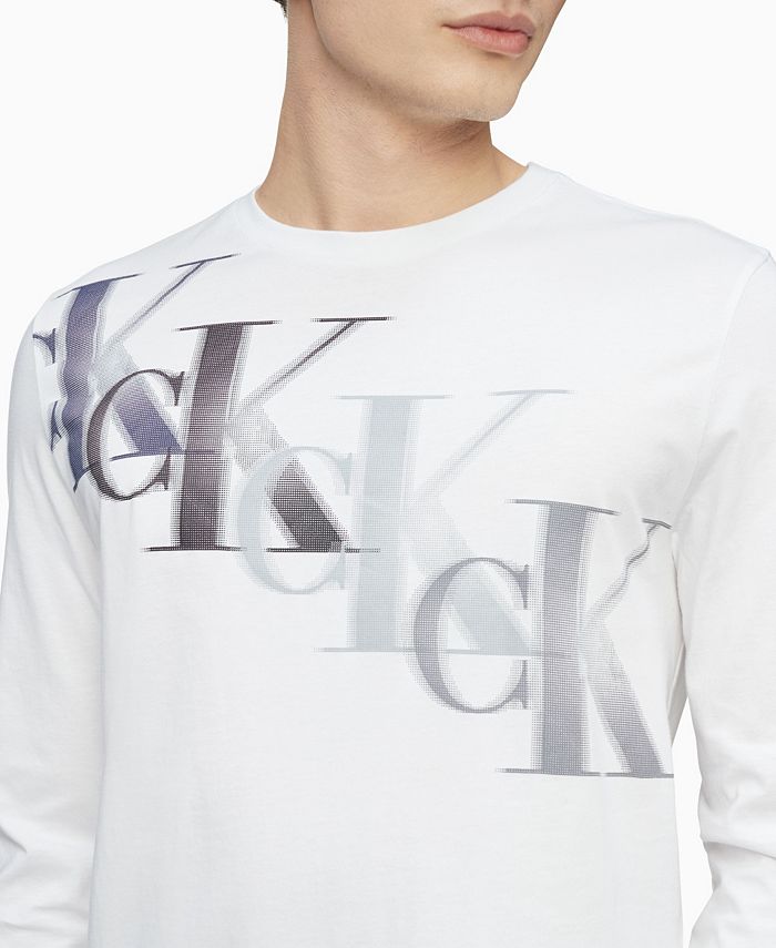 Calvin Klein Men's Diagonal Monogram Logo Crewneck T-shirt - Macy's