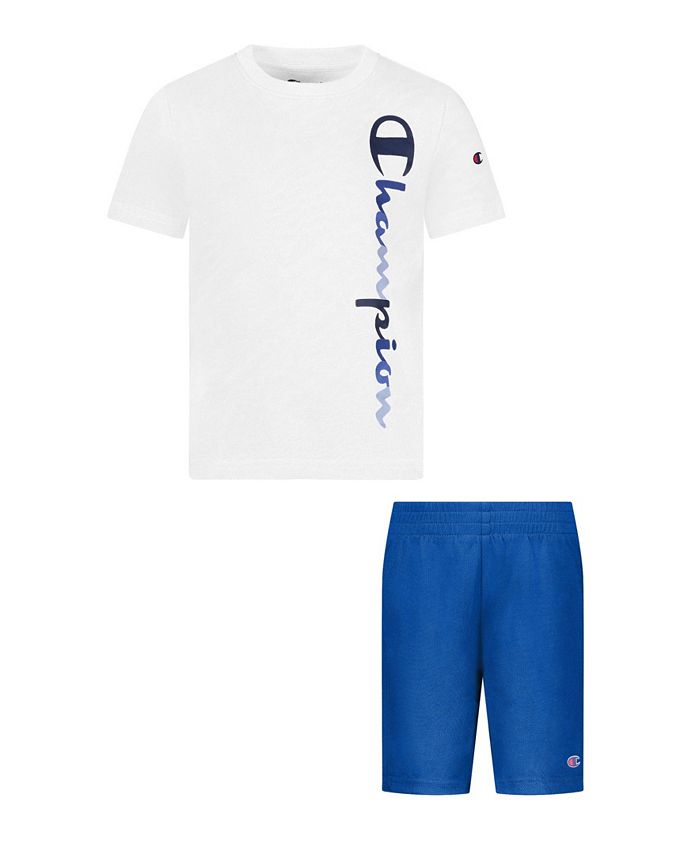 Champion Toddler Boys Colorblock Vertical Script Tee and C Patch ...