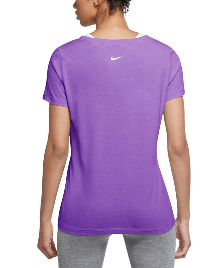 Nike Women's Dri-FIT Script-Logo Training T-Shirt & Reviews - Tops ...
