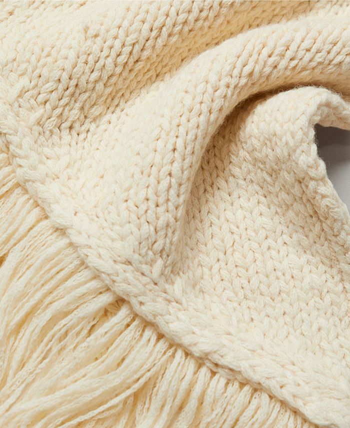 MANGO Women's Textured Fringed Poncho - Macy's