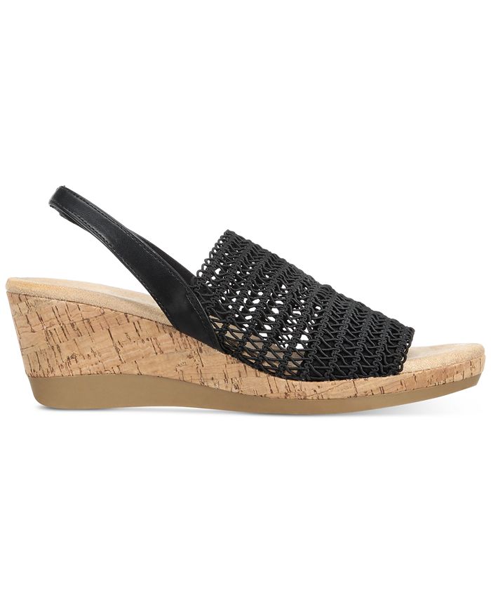 Karen Scott Meriamm Macrame Wedge Sandals, Created for Macy's - Macy's