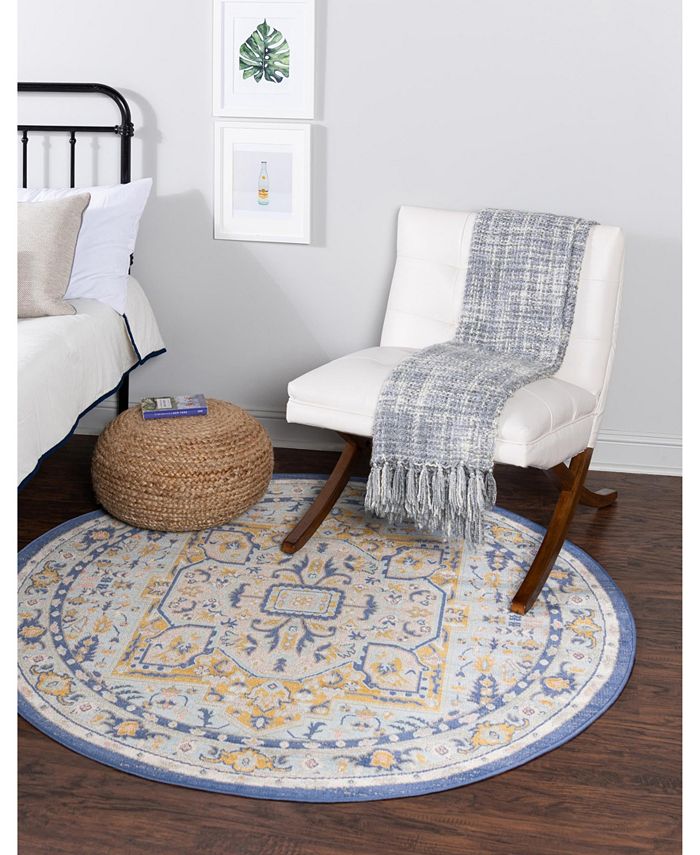 Bayshore Home Vander Van-01 7' x 7' Round Area Rug - Macy's