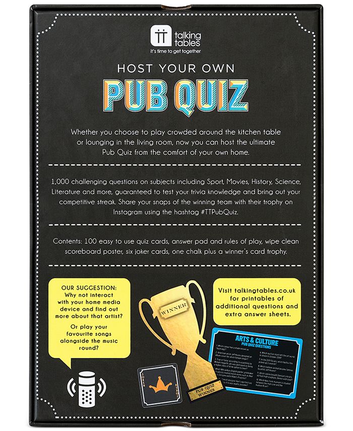 Talking Tables Host Your Own Pub Quiz Game - Macy's