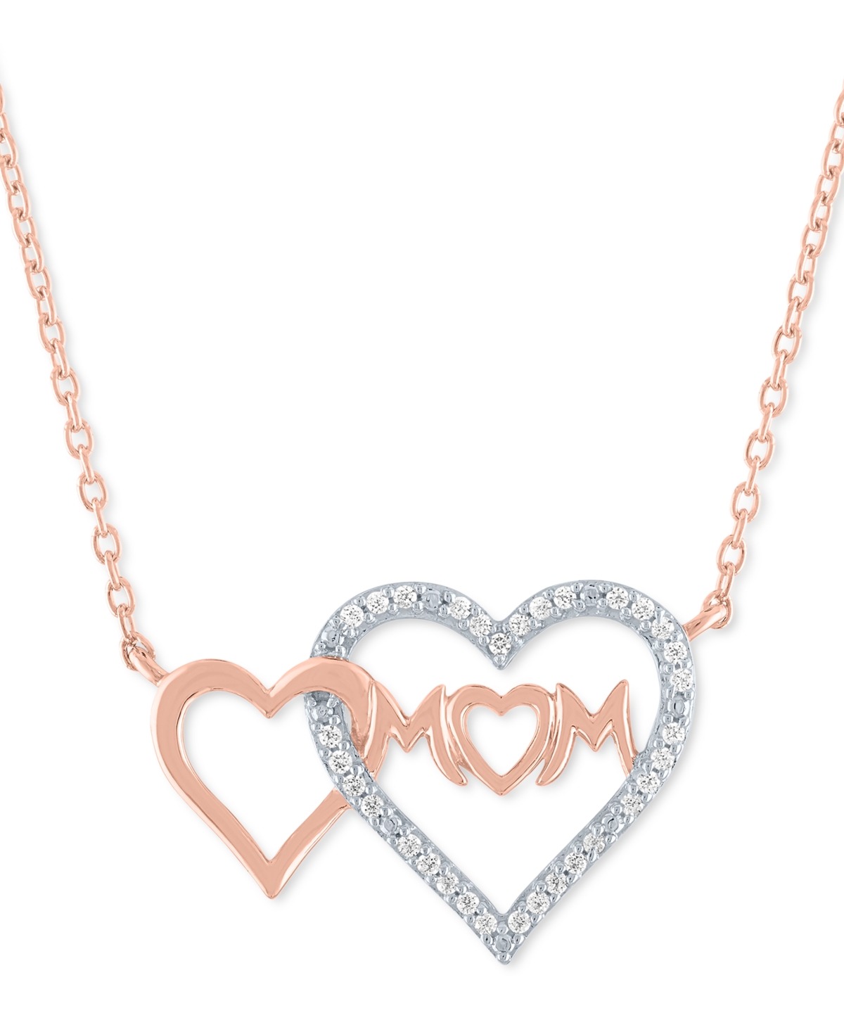 Click here for Diamond Double Heart Mom 18 Pendant Necklace (1/10... prices