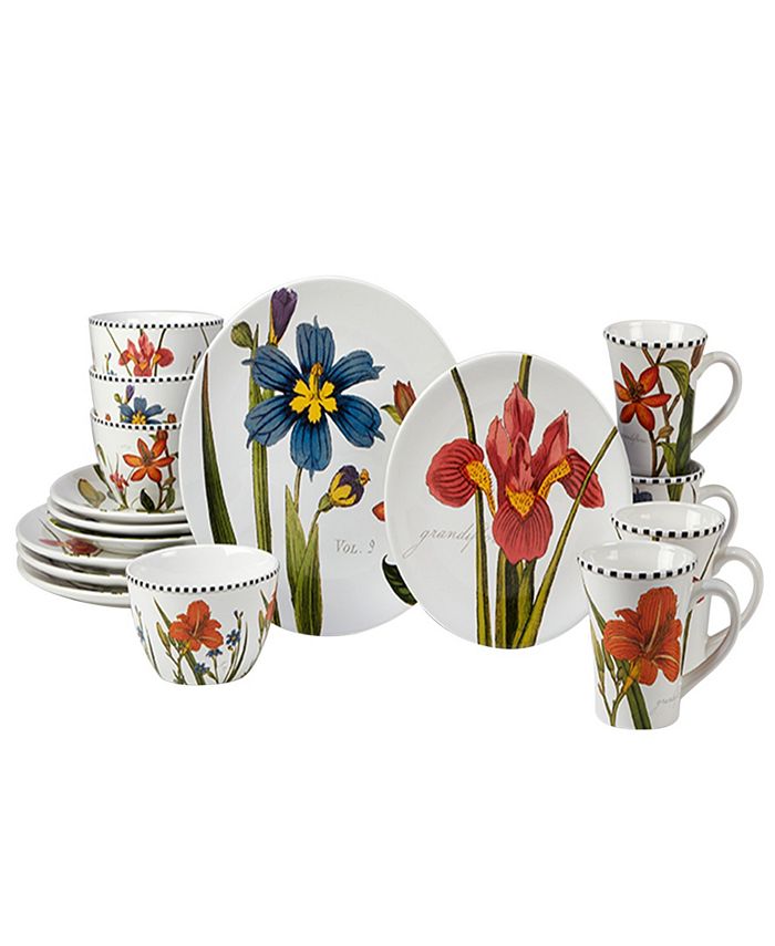 Certified International Botanical Flora 16 Piece Dinnerware Set - Macy's