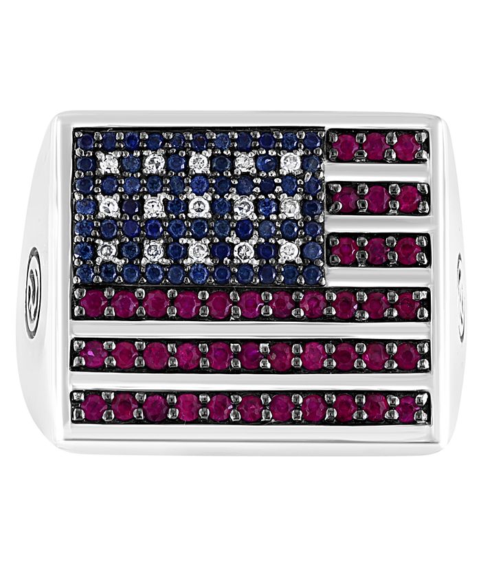 EFFY Collection EFFY® Men's Ruby (1 ct. t.w.), Sapphire (1/20 ct. t.w ...