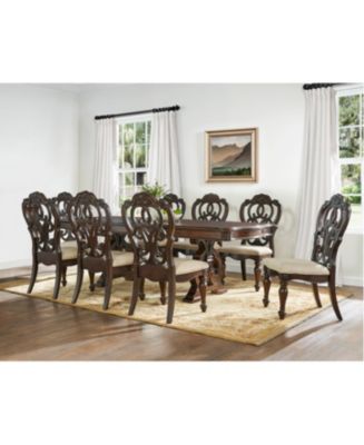Reya Dining 9-Pc Set ( Table + 8 Side Chairs) - Macy's