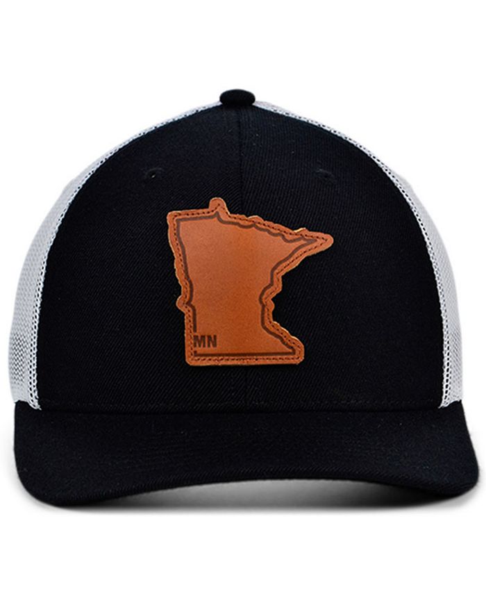 Lids Local Crowns Minnesota Black White Leather State Patch Curved ...