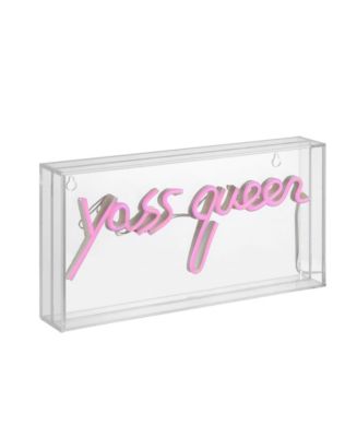 Yass Queen Contemporary Glam Acrylic Box USB Operated LED Neon Light ...