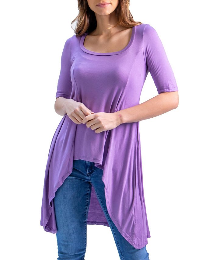 24seven Comfort Apparel Women's Extra Long High Low Tunic Top - Macy's