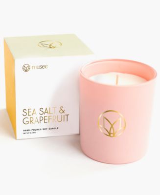 Musee Sea Salt & Grapefruit Hand-Poured Soy Candle, 8.8-oz. - Macy's