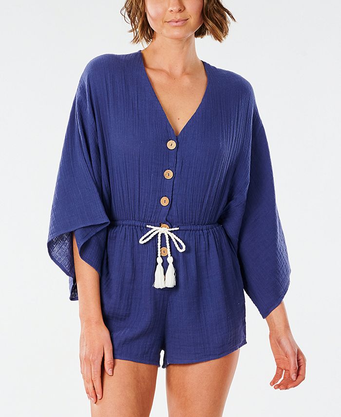 Rip Curl Juniors' Husk Cotton Romper - Macy's