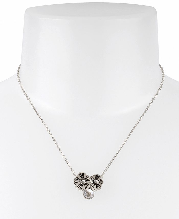 COACH Tea Rose Cluster Pendant Necklace - Macy's