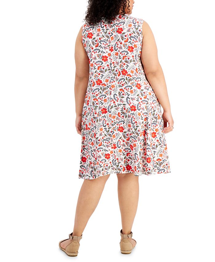 Style & Co Plus Size Floral-Print Flip-Flop Dress, Created for Macy's ...