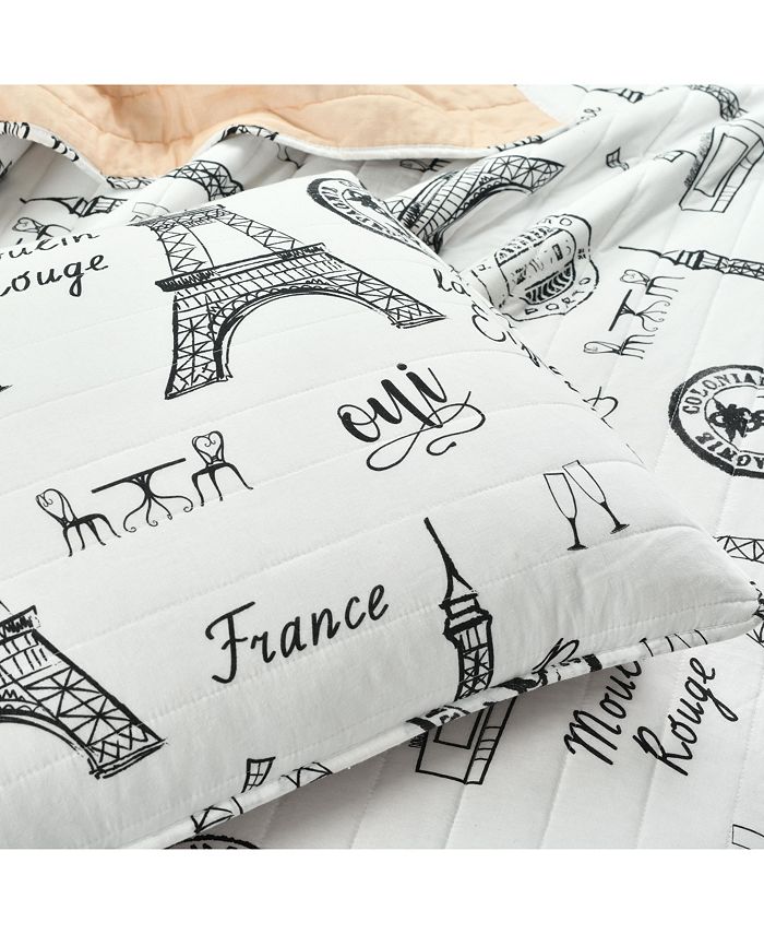 Lush Décor Paris Bonjour 3 Piece Quilt set, Full/Queen - Macy's