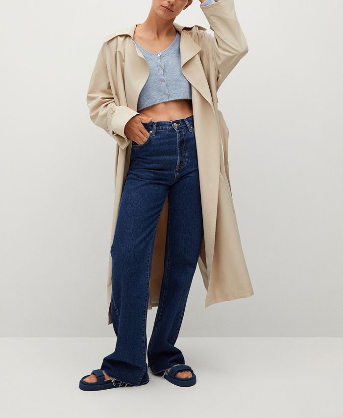 MANGO Lyocell Flowy Trench Coat - Macy's