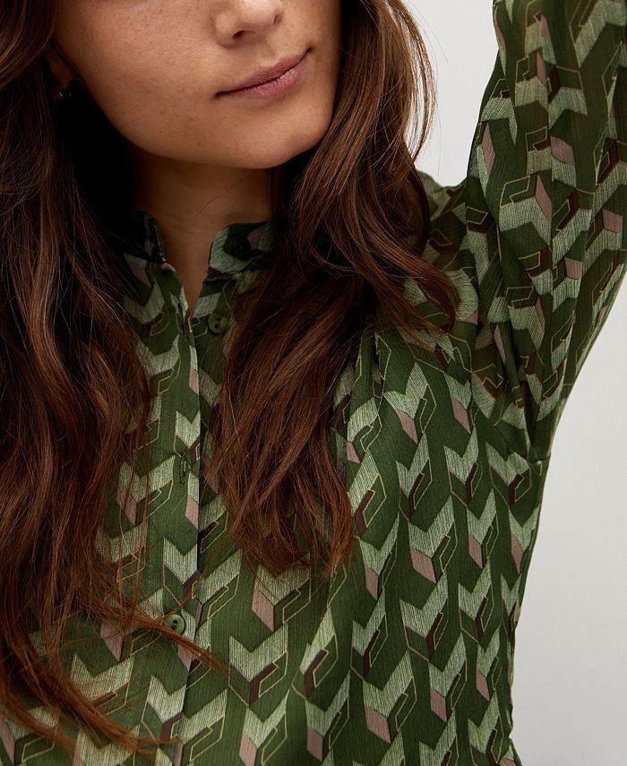 MANGO Geometric Print Dress - Macy's