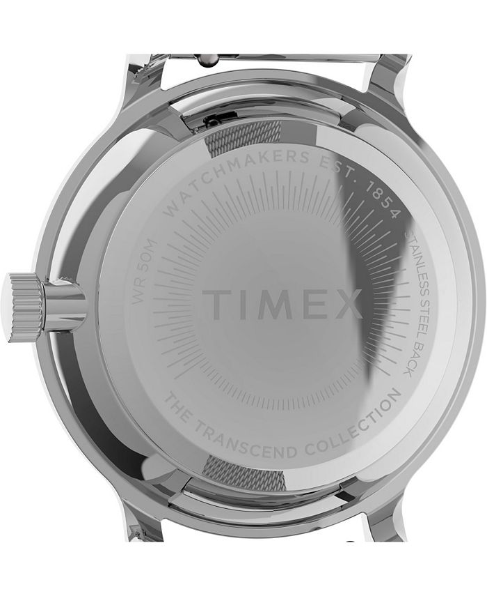 Timex Women's Transcend Silver-Tone Mesh Band Watch 31mm - Macy's